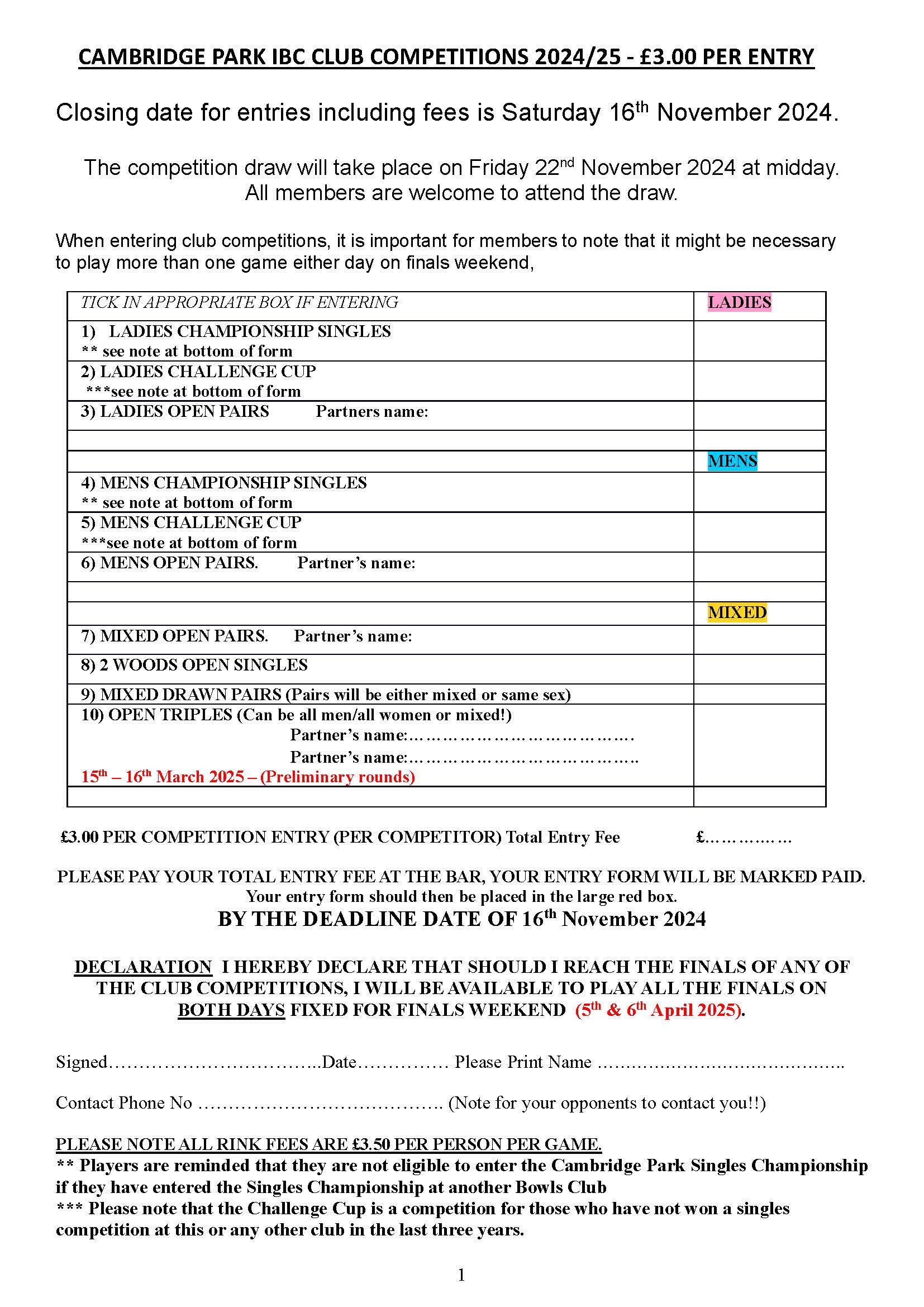 Indoor Competitions entry form 2024 -25 – Cambridge Park Bowls Club